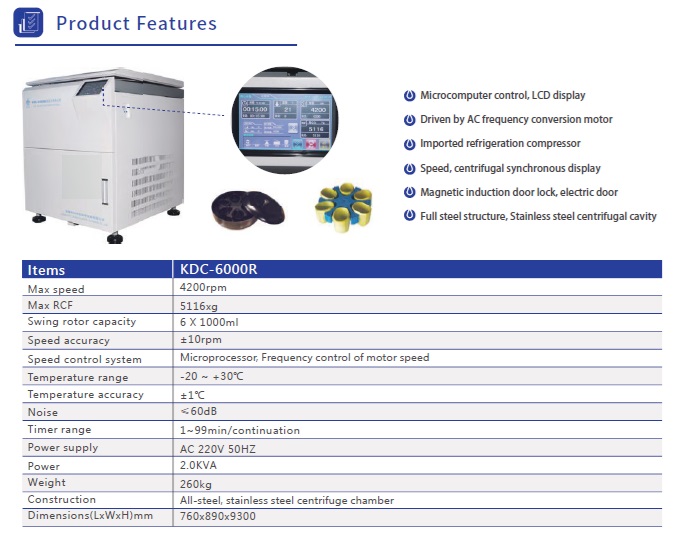 Low Speed Refrigerated Centrifuge KDC-6000R – Delivering Medical Solutions